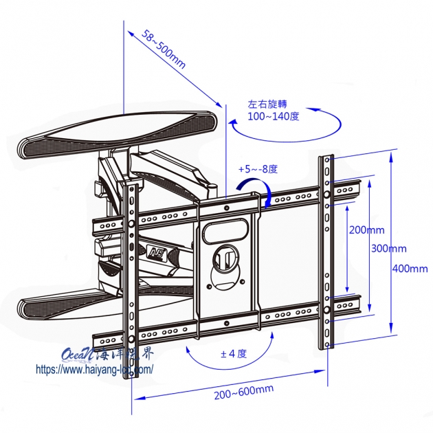 (NB P65/D75) 55-85吋 | 海洋視界電視掛架